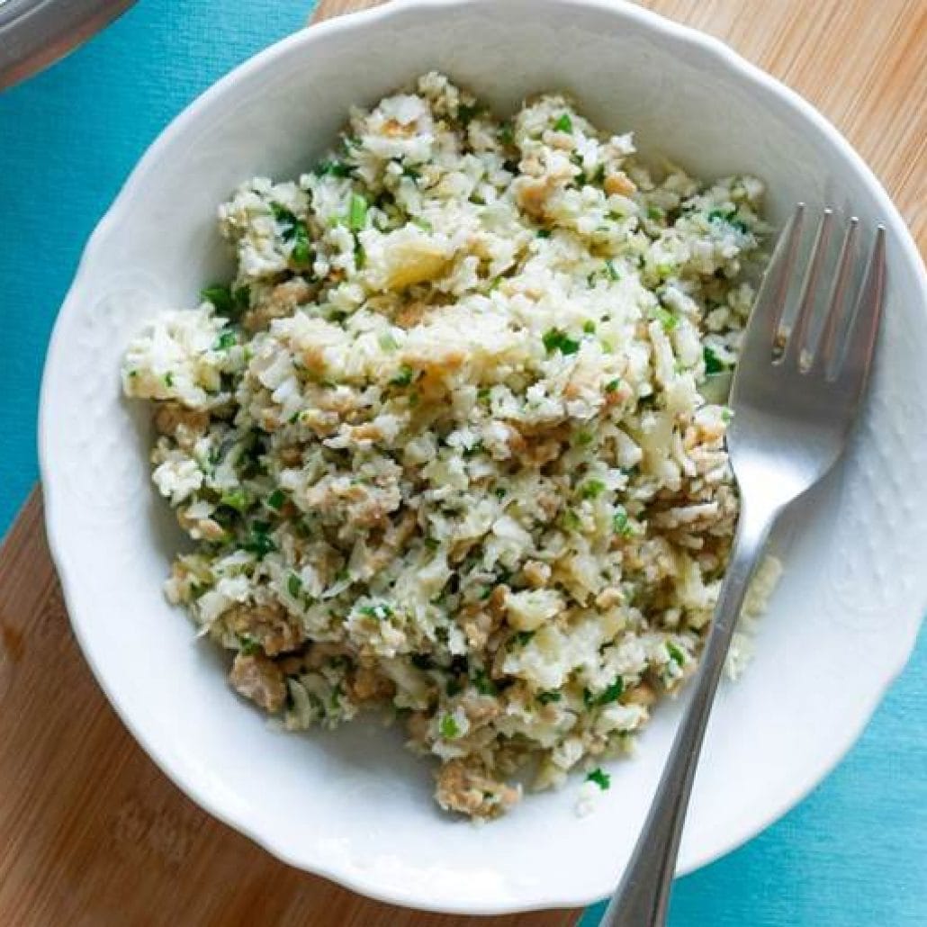 Arroz-de-couve-flor-com-frango-e-pimento - Receitas Para Todos os Gostos